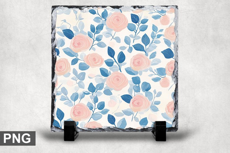 Pastel Flowers Square Sublimation Slate Design