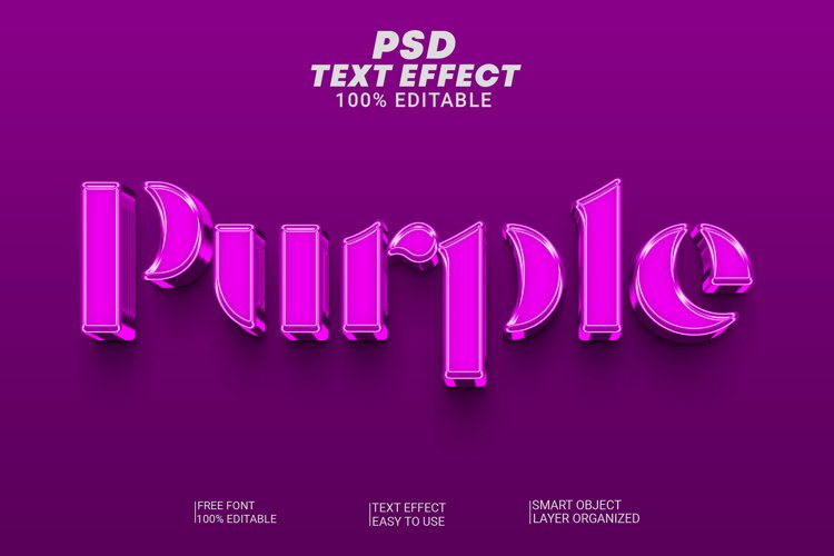 Purple 3d Text Style Effect (3098222)