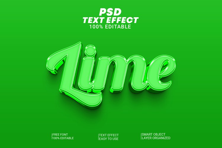 Lime 3D Text Style Effect