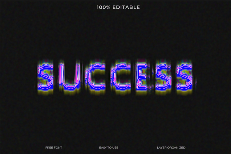 Glitch Success Text Effect | Digital Glitch Font