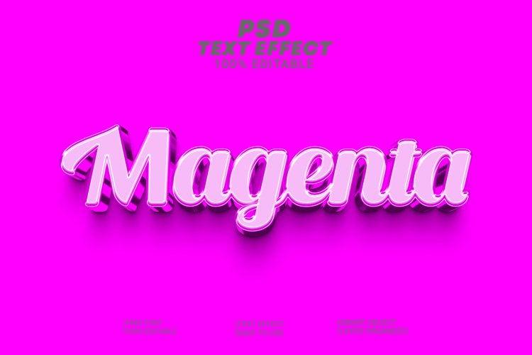 Magenta Color Text Effect Style