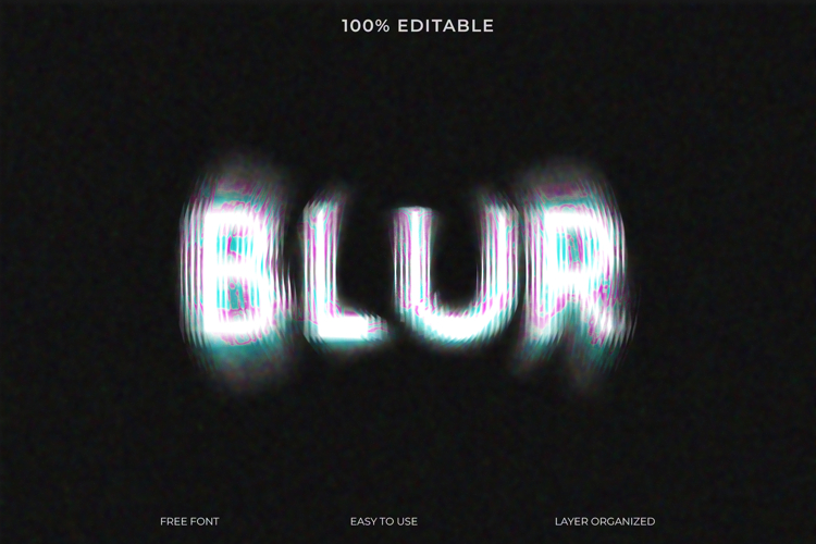 Blur Glitch Text Effect | Digital Glow Font