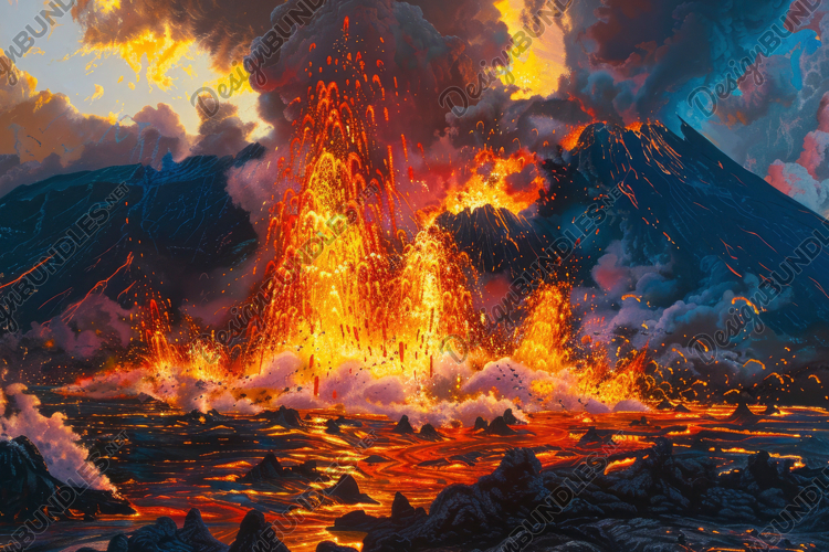 Volcanic Eruption Background Wallpaper