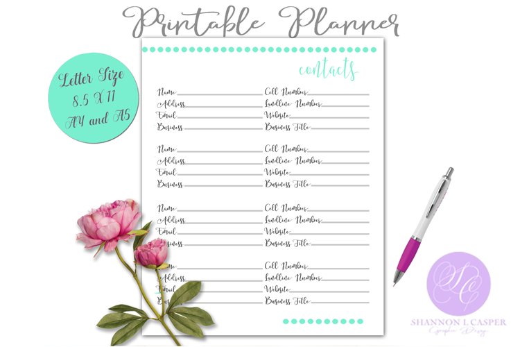 Printable Contacts Page (437529)