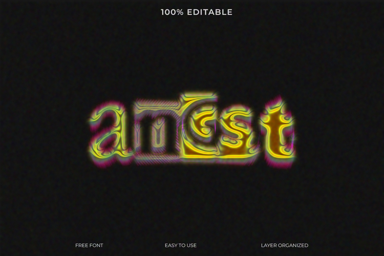 Distorted Psychedelic Text Effect | Angsty Font