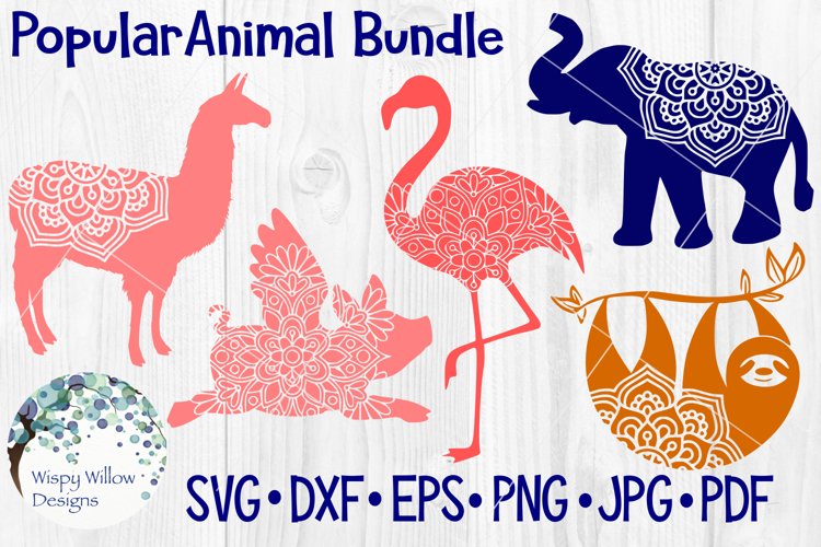 Popular Animal Bundle, Sloth, Elephant, Flamingo, (170331)