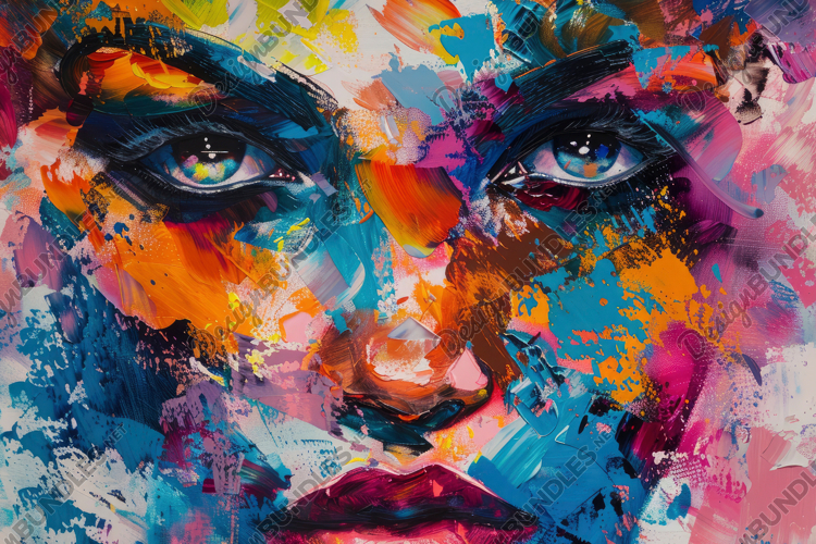 A Woman Face is Painted Background Wallpaper