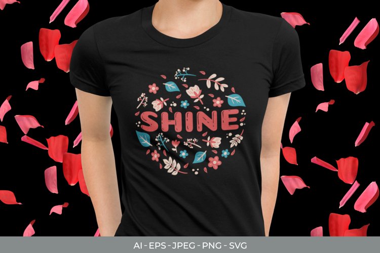 Floral Shine for T-Shirt Design