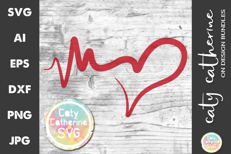 Love Heart Heartbeat Valentine's Day SVG Cut File