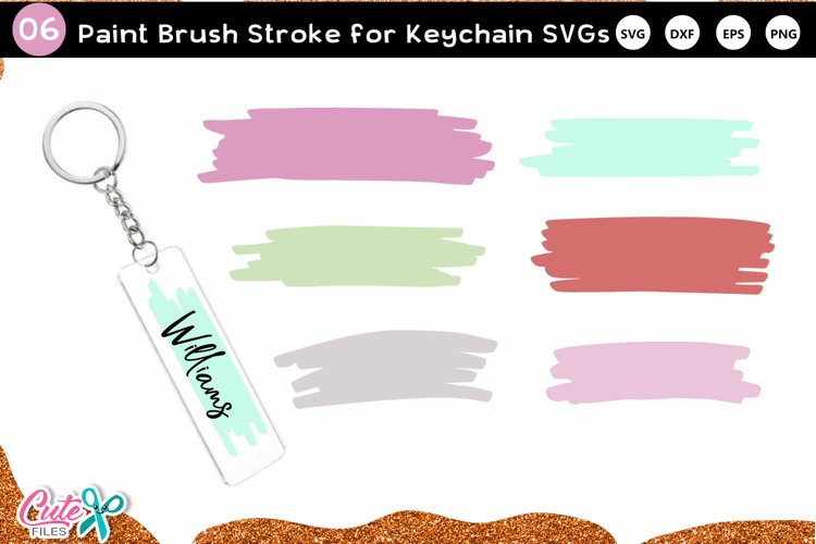 Paint Brush Stroke keychain SVG for crafters