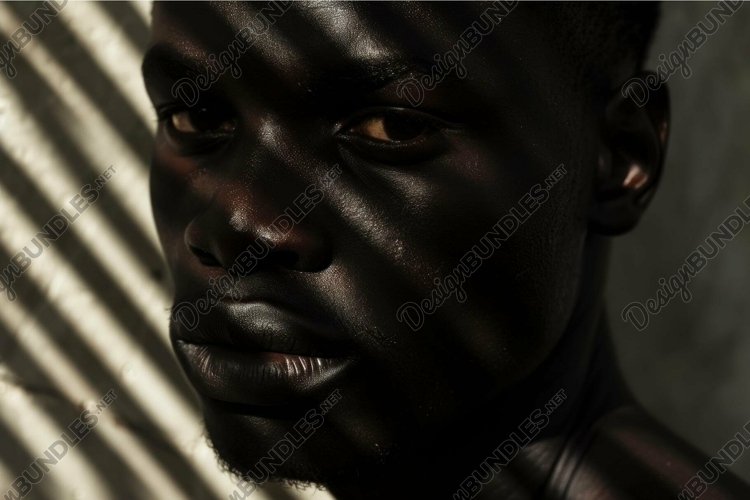 Dramatic shadow portrait of a young man