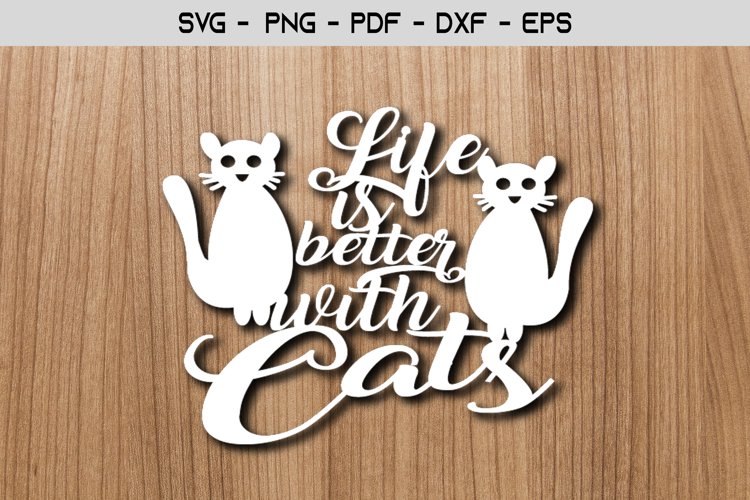 Life Better With Cats Paper Template Design