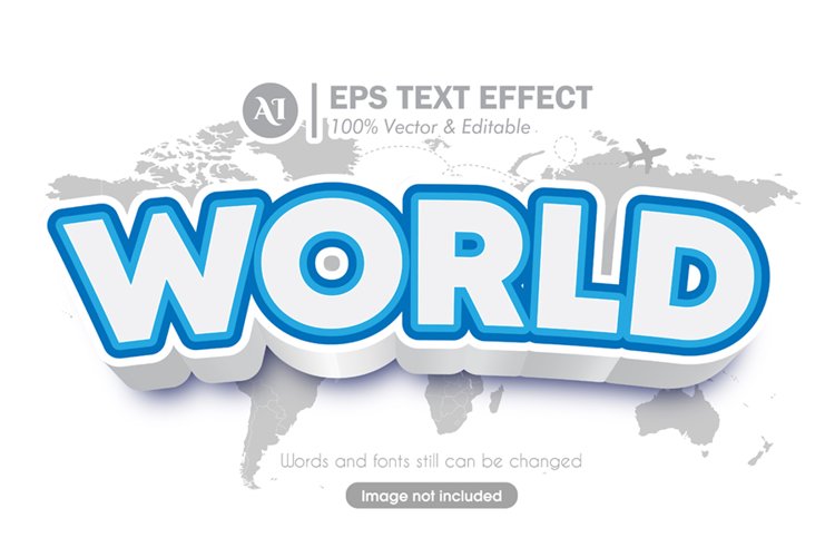 World Editable Illustrator 3D Text Effect
