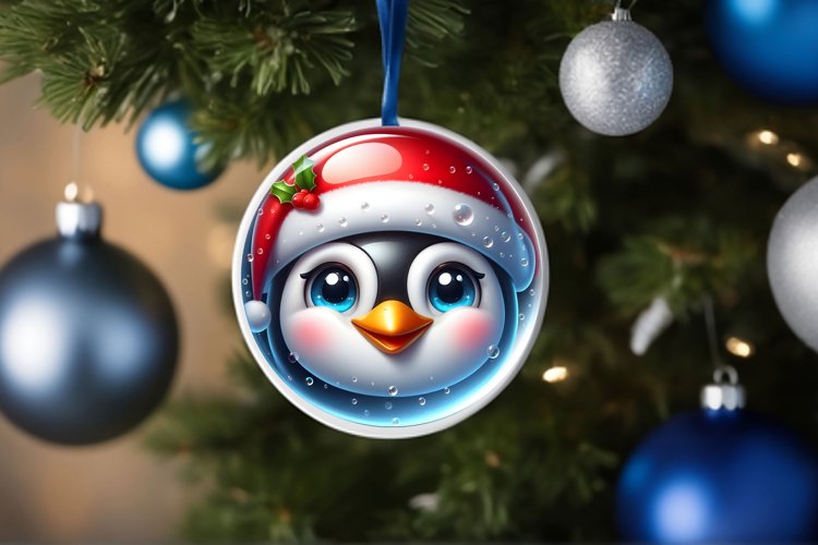 Shiny Christmas Face Round Penguin