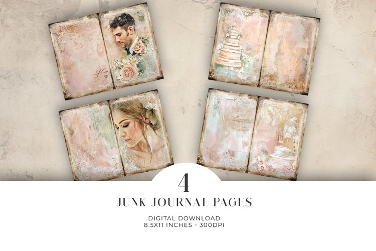 Wedding Junk Journal Digital Paper Bi-fold (3867501)