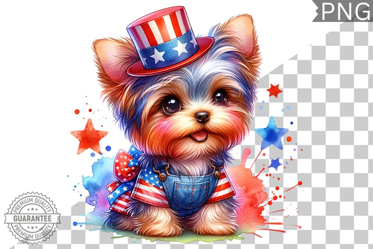 4th of July Dog Sublimation Clipart