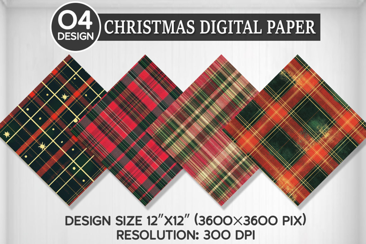 Christmas Pattern Digital Paper, Christmas Background