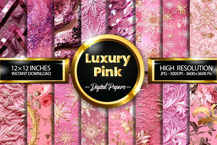 Luxury Pink Pattern Digital Papers