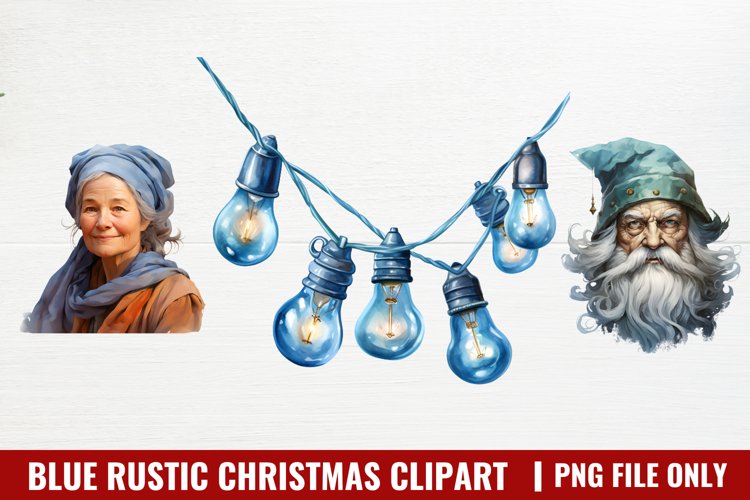 Blue Rustic Christmas Clipart, Rustic Christmas (4334478)