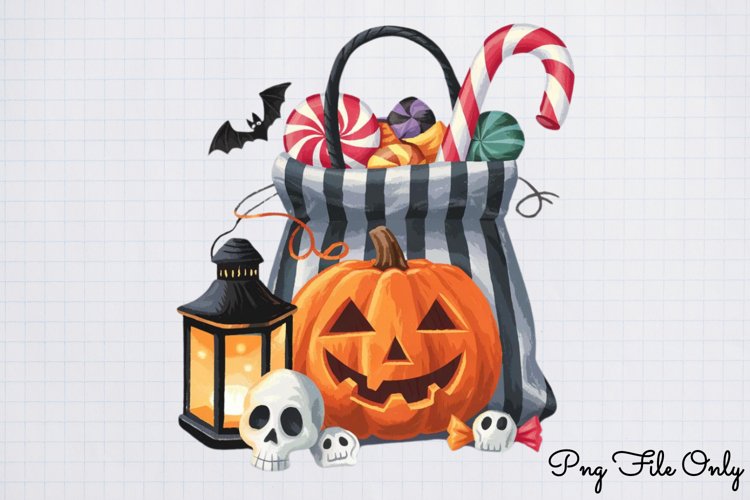 Halloween Trick Or Treat Bag Clipart PNG (4741080)