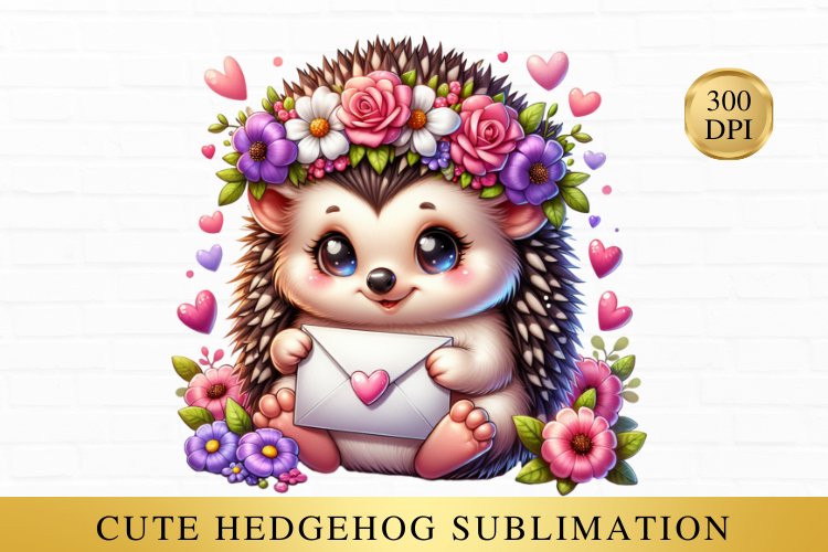 Cute hedgehog sublimation