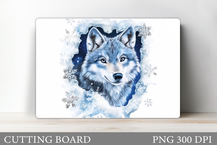 Winter Wolf Cutting Board. Christmas Cutting Board (4828479)