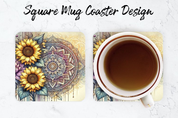 Mandala Mug coaster | Coaster | Sublimation Design (4296663)
