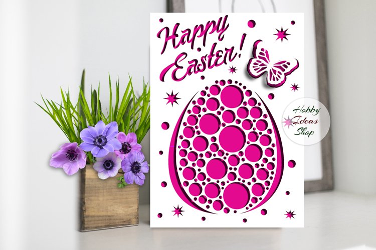 Happy Easter Card SVG, Cutting Card Template SVG (1832997)