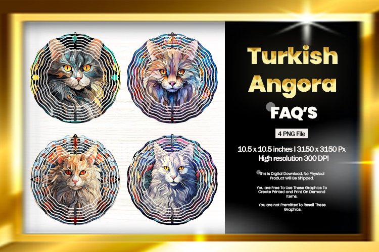 Turkish Angora Wind Spinner Sublimation - 04 Variations