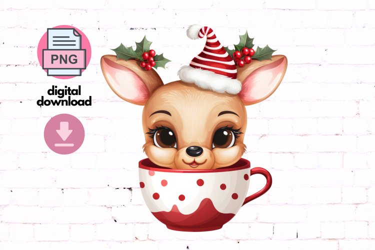 Cute Reindeer In A Cup Clipart Christmas Clipart 2760964