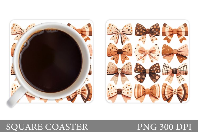 Bows Fall Coaster Design. Fall Bows Sublimation