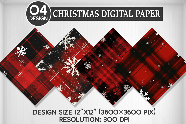 Christmas Pattern Digital Paper, Christmas Background