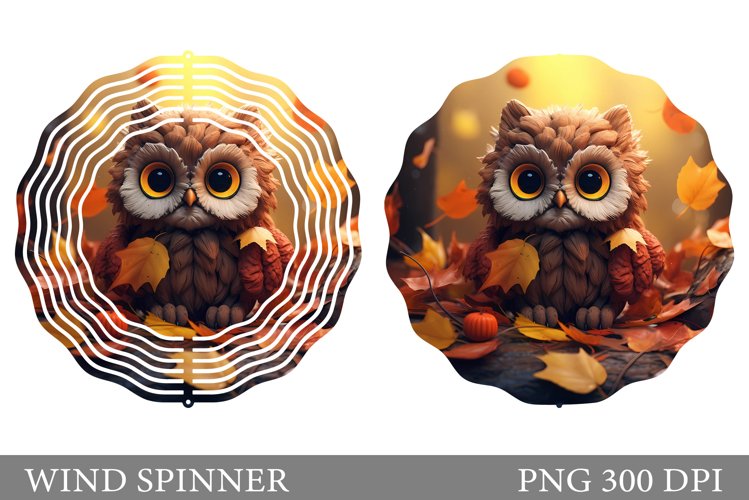 Fall Owl Wind Spinner. 3D Owl Wind Spinner Design