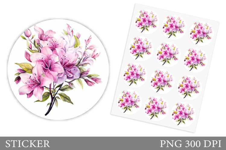 Floral Sticker Design. Flowers Sticker Template (3511660)