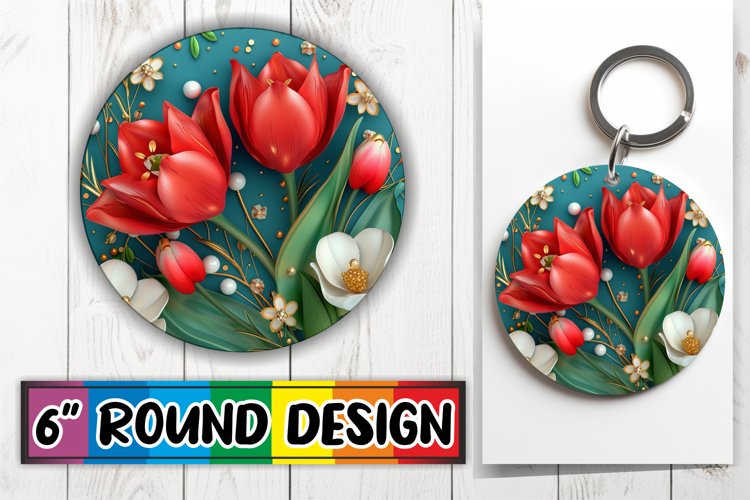 Radiant Petals: 3D Spring Circle Design (3851181)