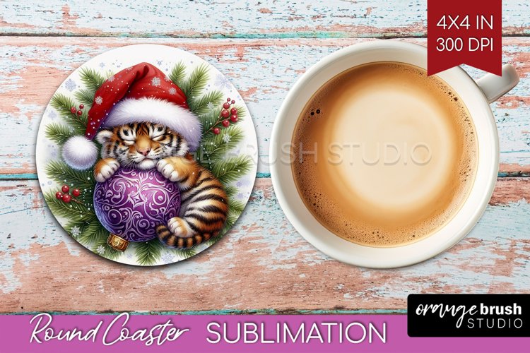 Christmas Animals Round Coaster - Cute Christmas (5008366)