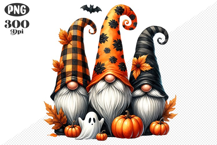 Halloween Gnomes Sublimation - Clipart PNG Design