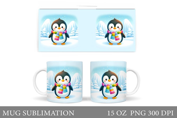 Cute Penguin Mug Design. Cute Penguin Sublimation (4336877)