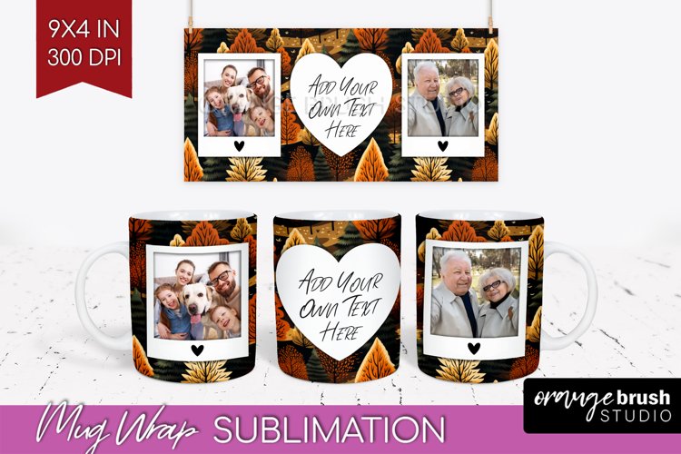Fall Photo Frame Mug Wrap - Autumn Mug Sublimation (4825019)