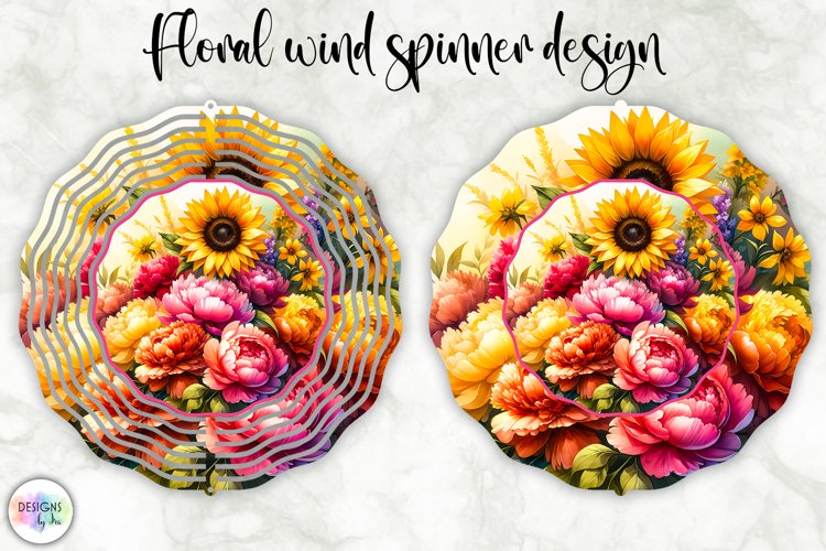Spring Flowers Wind Spinner | Peony and Sunflowers Design