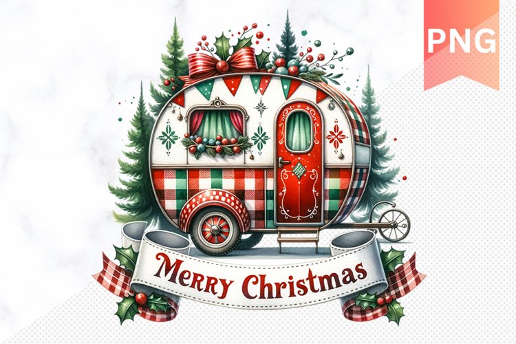 Christmas Whimsical Caravan - Clipart PNG Design
