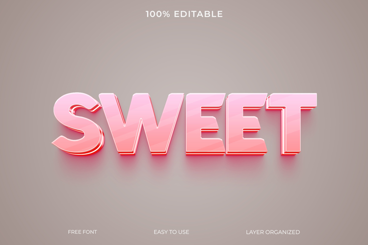 Sweet 3D Text Effect PSD with Editable Style (5399648)