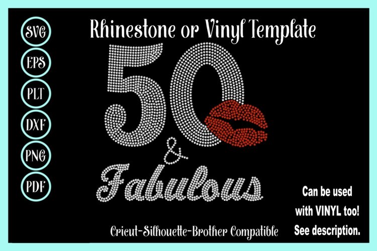 50 and Fabulous Rhinestone SVG Template