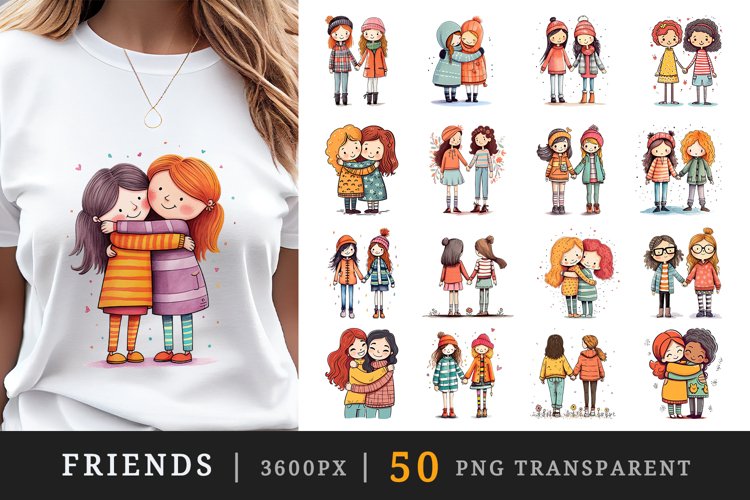 Friends sublimation printable designs clipart bundle png