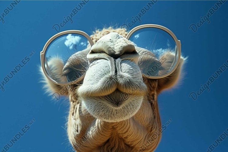 Humorous camel wearing oversized glasses (4423241)