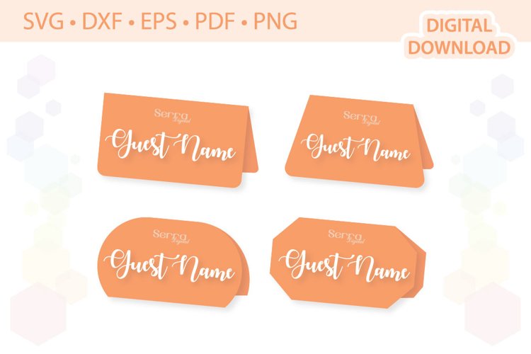 Basic Place card templates cut files SVG DXF EPS PDF PNG (548220 ...