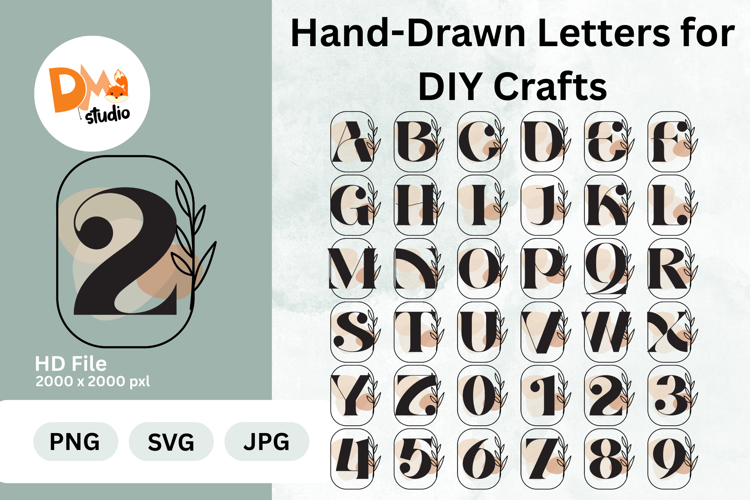 Hand-Drawn Letters for DIY Crafts Monogram