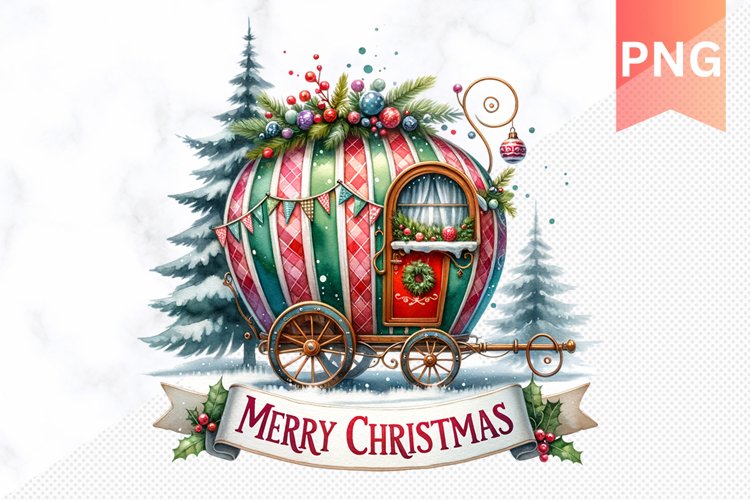 Christmas Whimsical Caravan - Clipart PNG Design