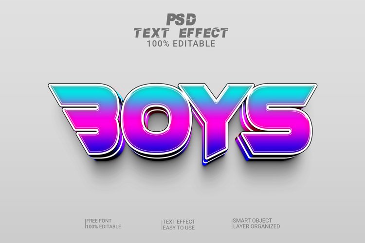 Boys 3d Editable Text Effect Style (3371167)