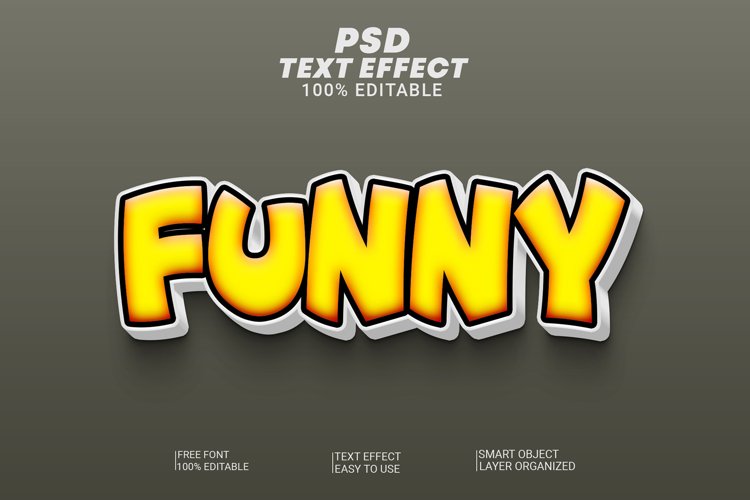 Yellow Funny 3D Text Style Effect